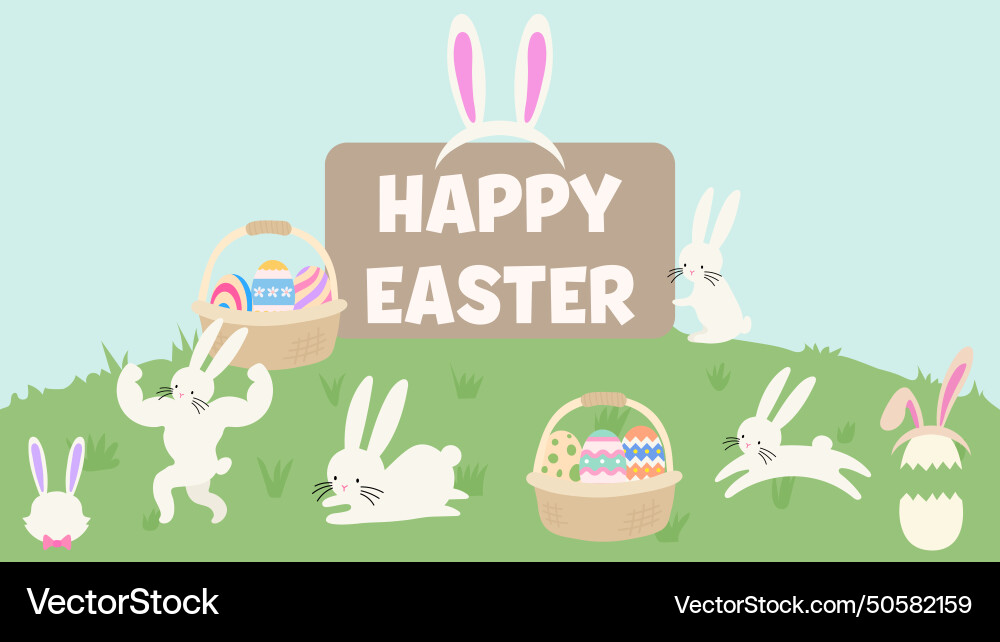 Happy easter elements Royalty Free Vector Image