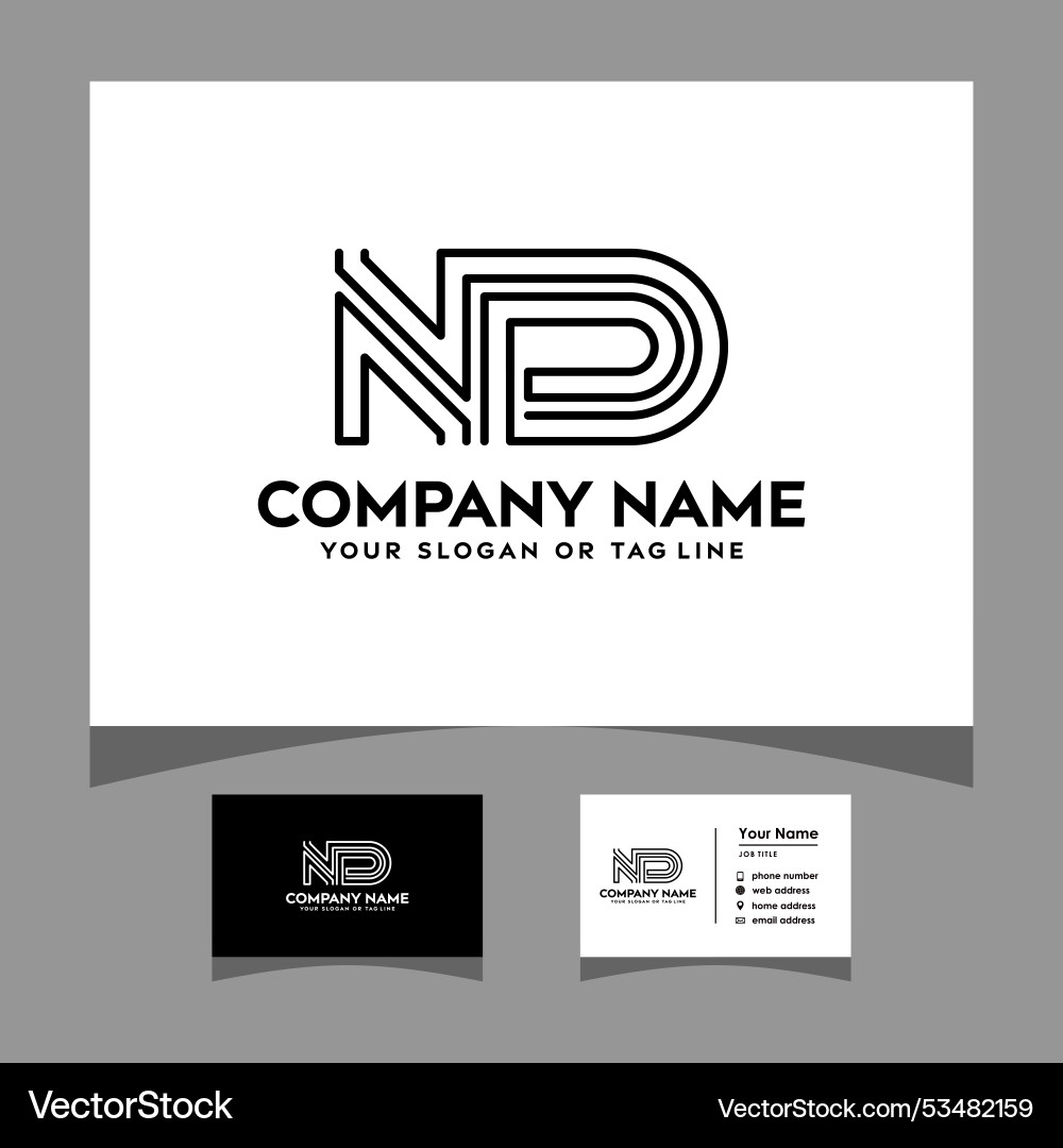 Initials nd logo Royalty Free Vector Image - VectorStock