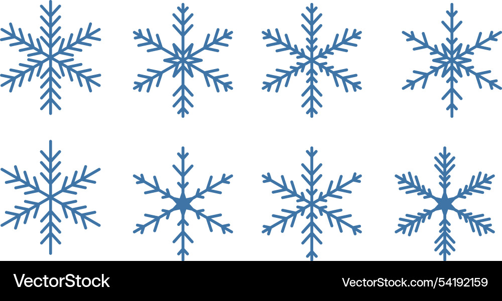 Minimalist snow flake elements winter snowflake Vector Image