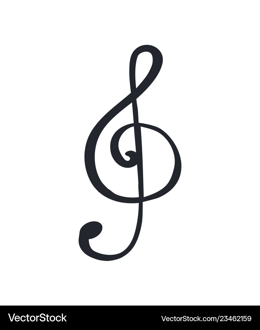 Music note with g sound melody monochrome icon Vector Image