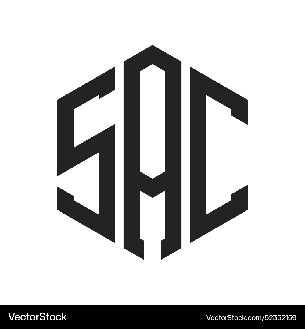 Sac logo design initial letter monogram Royalty Free Vector