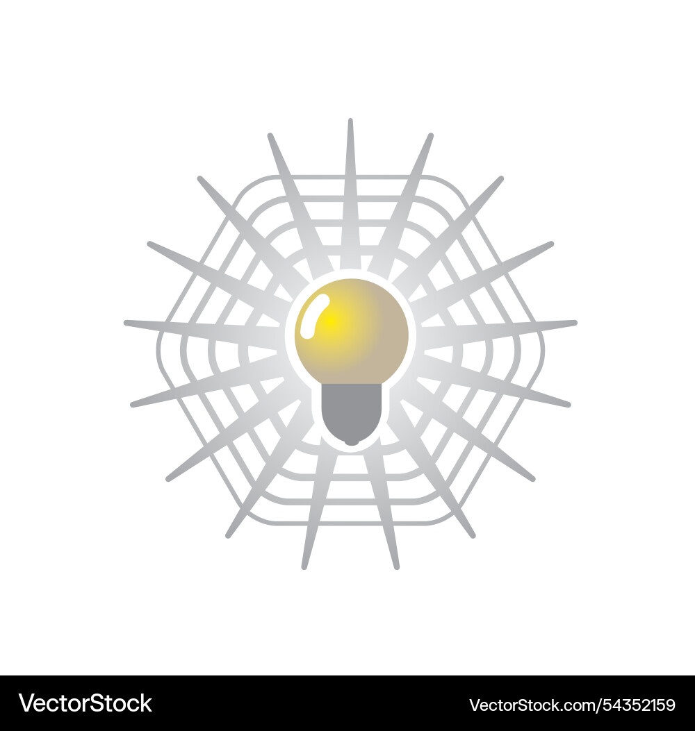 Spider cobweb lamp logo design icon Royalty Free Vector