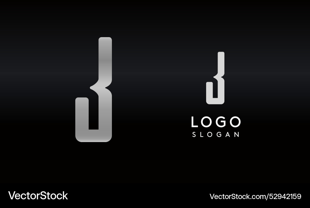 Stylized letter j with sharp abstract cuts like Vector Image