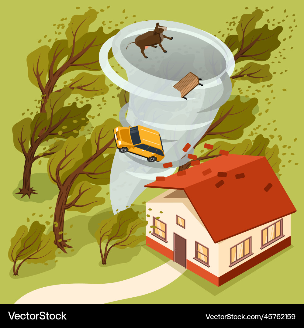 Tornado Disaster Landscape Royalty Free Vector Image