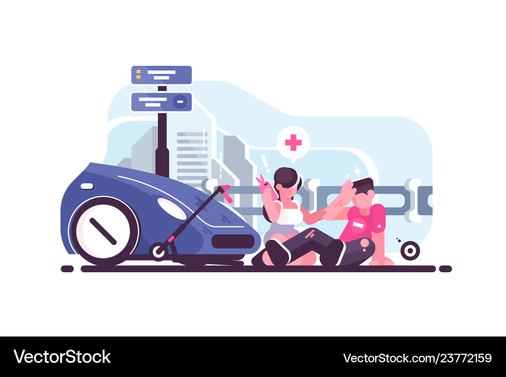 Traffic accident Royalty Free Vector Image - VectorStock