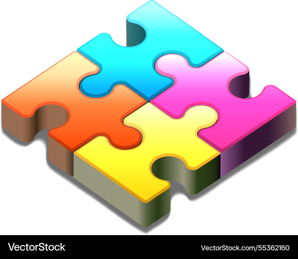3d jigsaw pieces Royalty Free Vector Image - VectorStock