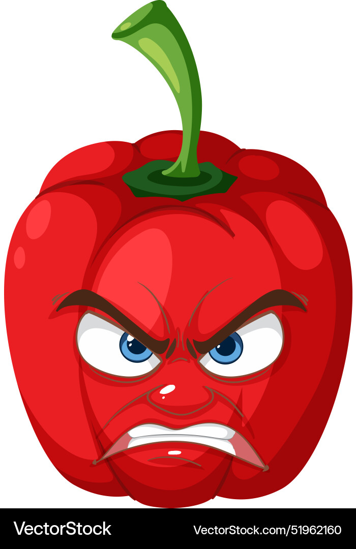 An angry red bell pepper Royalty Free Vector Image