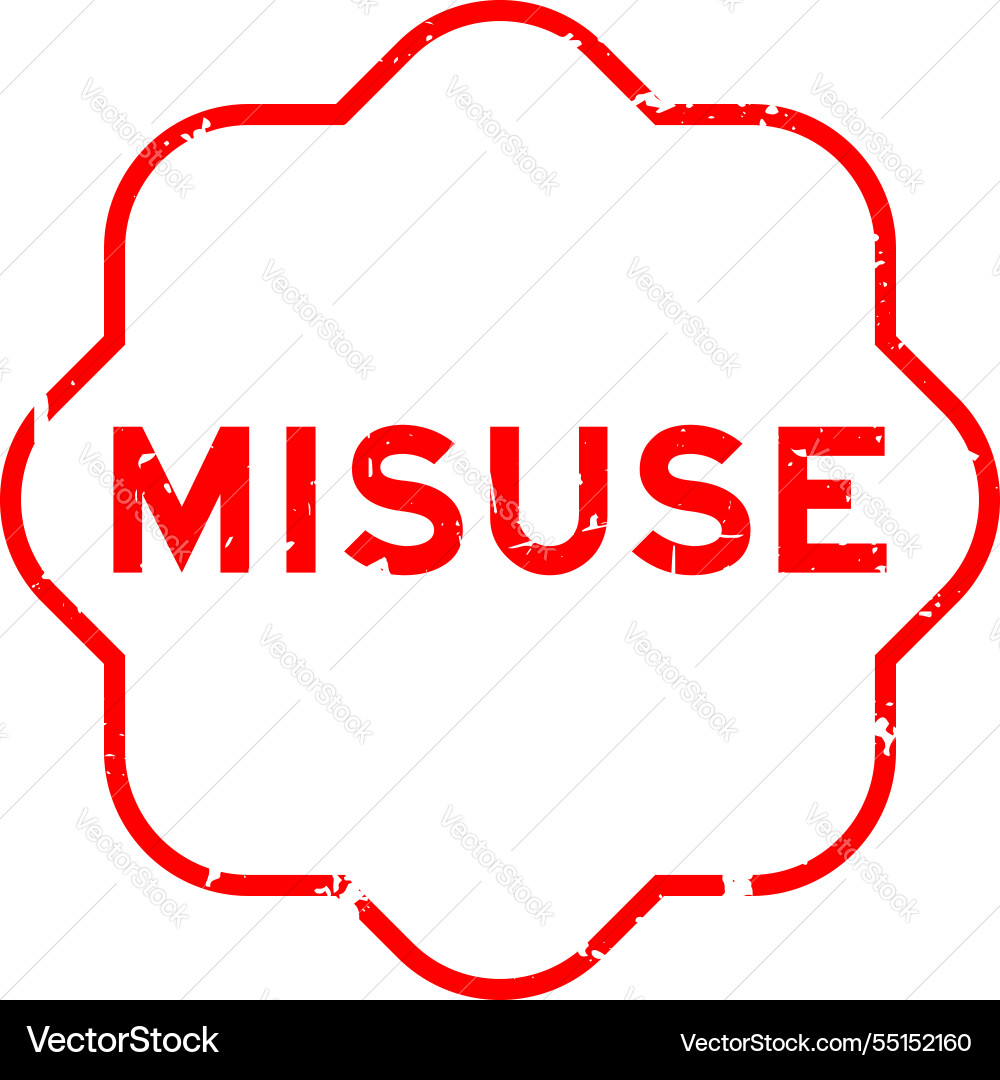 Grunge red misuse word square rubber seal stamp Vector Image