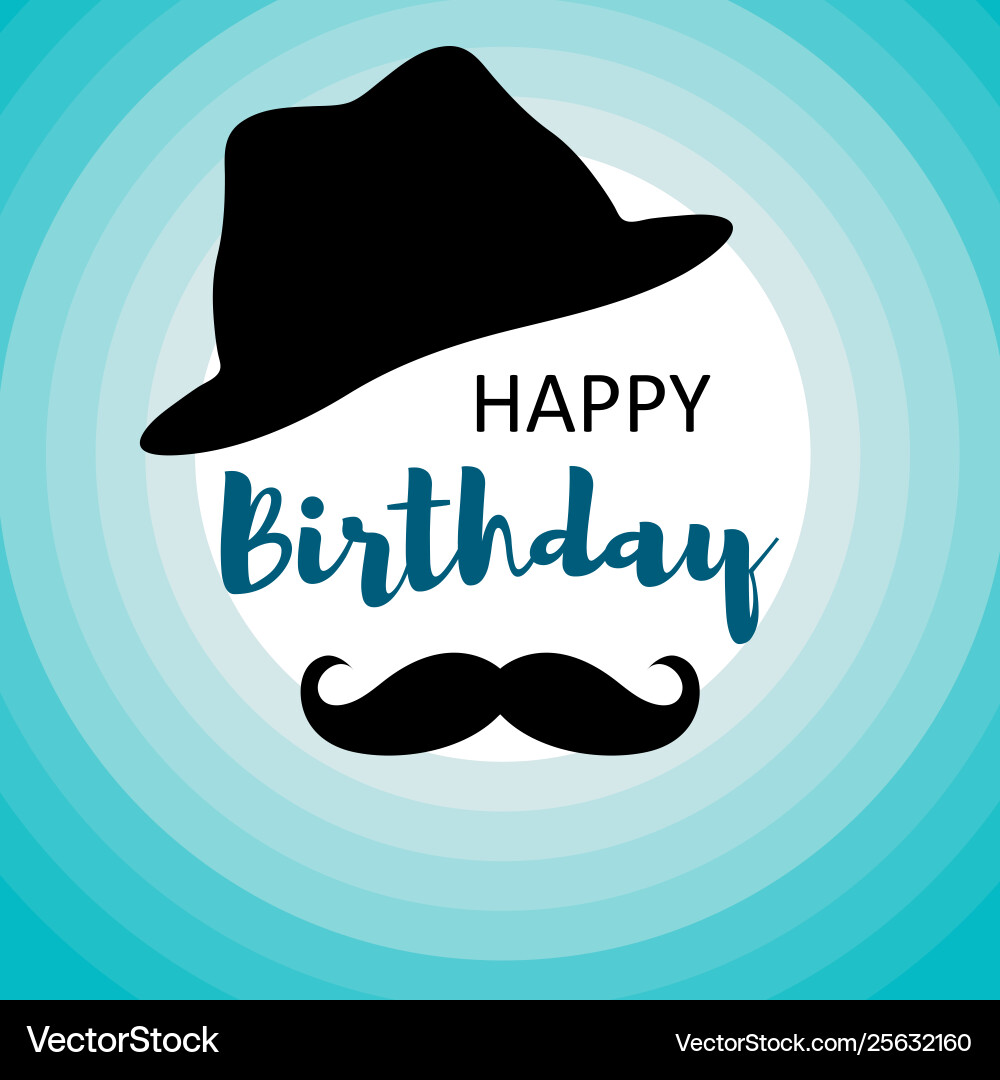 Happy Birthday Card für Männer auf blauen Kreisen