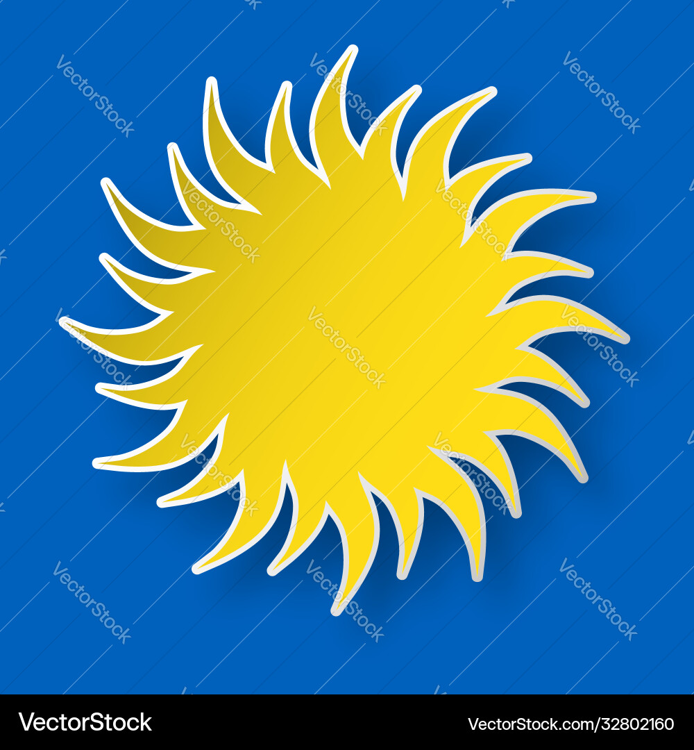 Paper sun on sky Royalty Free Vector Image - VectorStock