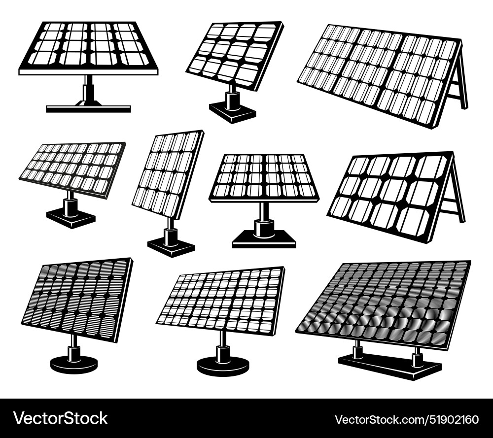Solar panel alternative energy power generation Vector Image