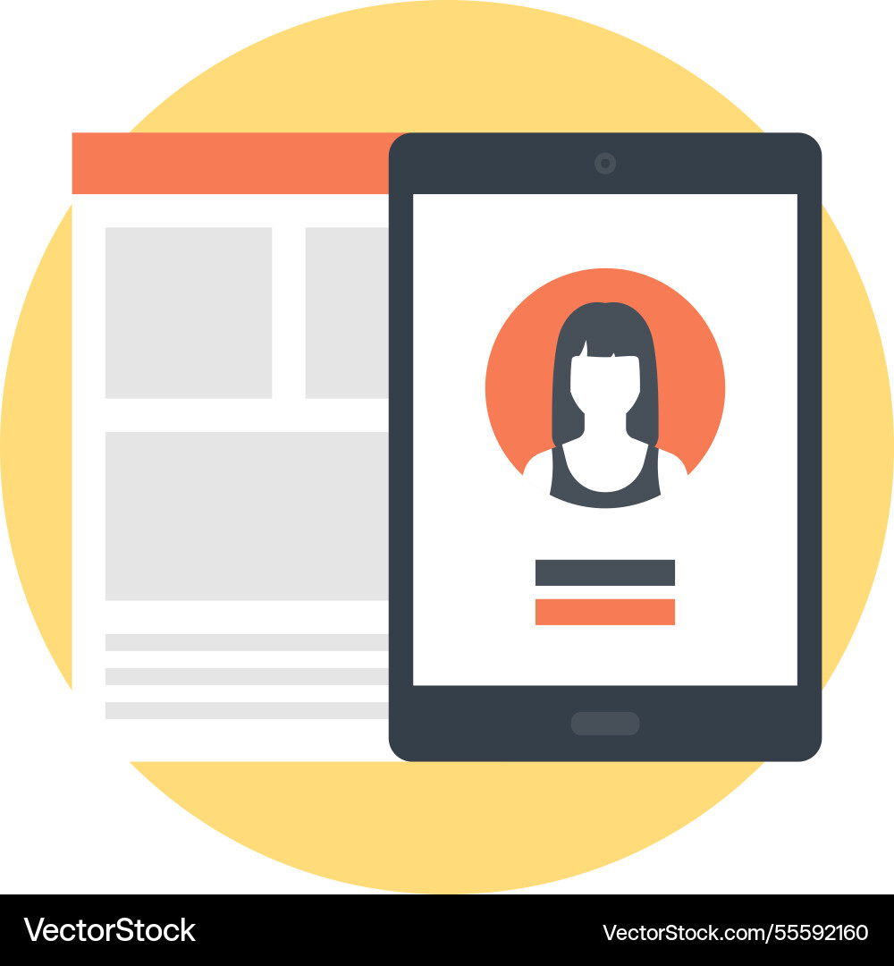 User experience flat web icon Royalty Free Vector Image