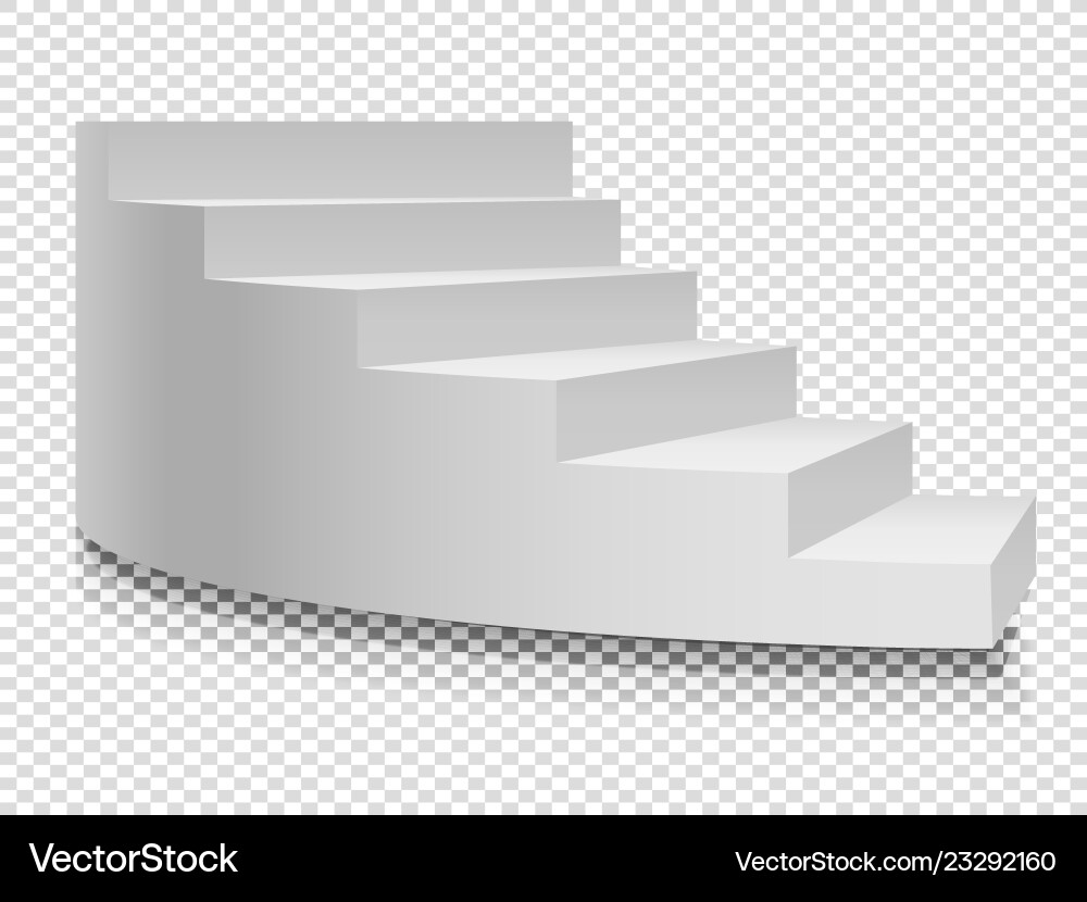 White 3d circular ladder staircase Royalty Free Vector Image