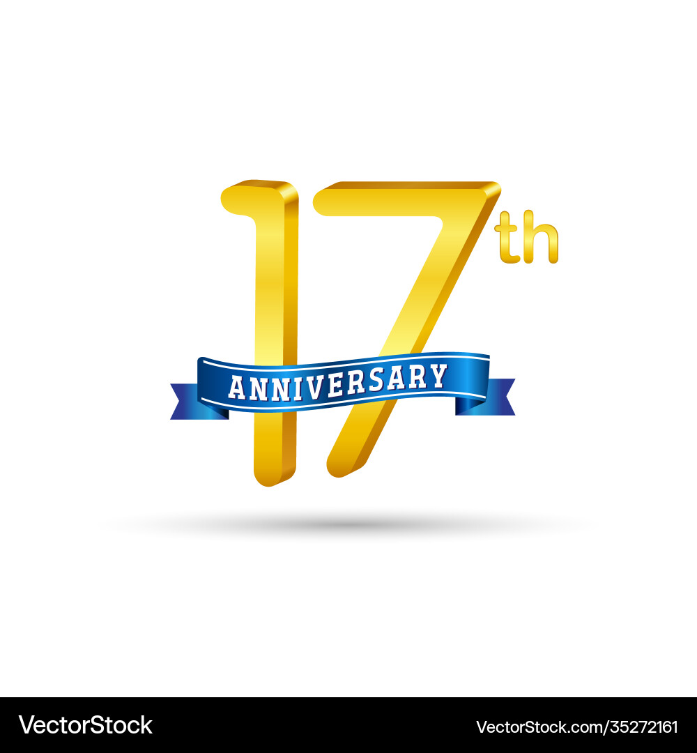 17 Goldene Jubiläumsfeier Logo Lizenzfreies Vektorbild