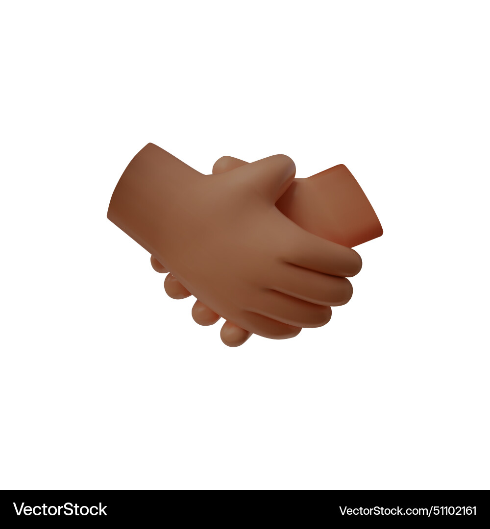 3d hand shake hold hands icon cartoon Royalty Free Vector