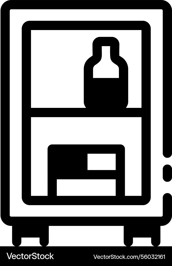 A line style icon depicting lab freezer Royalty Free Vector