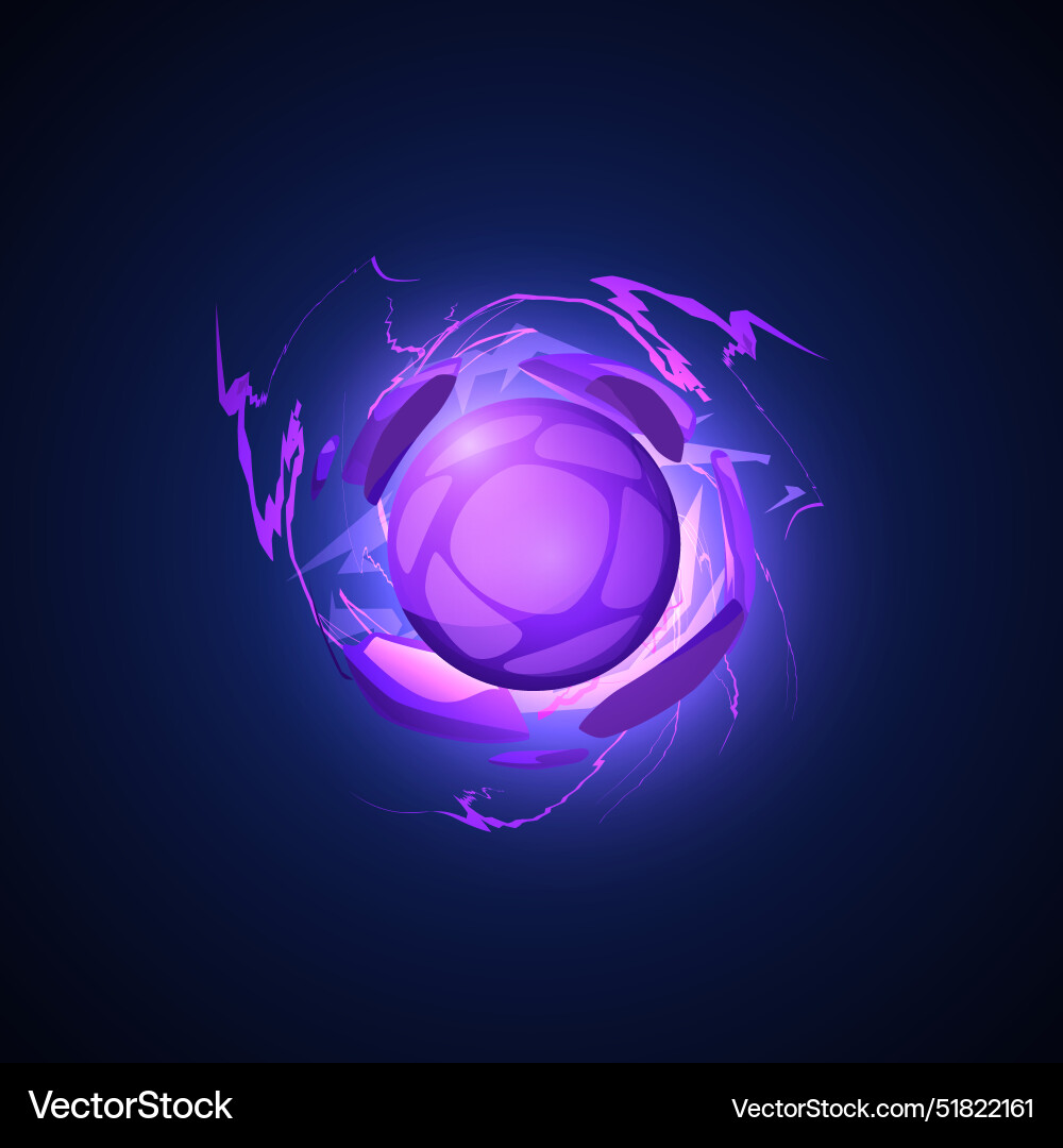 Lightning ball purple plasma sphere Royalty Free Vector