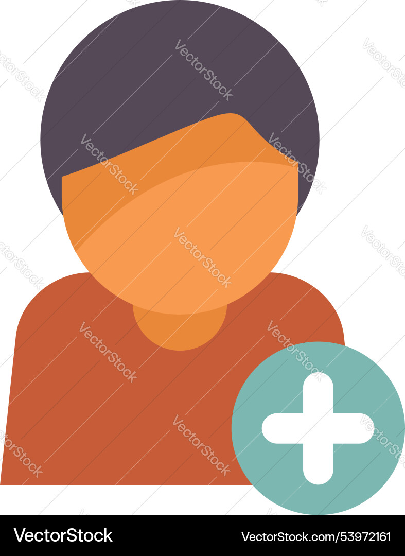 Person adding new contact icon with plus sign Vector Image
