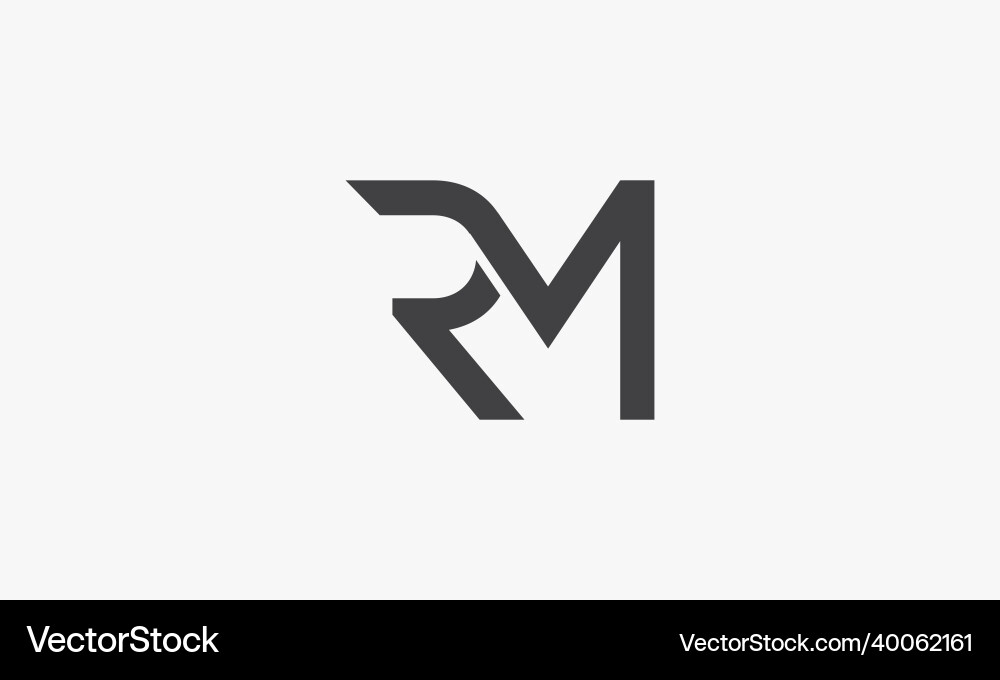 Rm letter logo concept isolated on white Vector Image