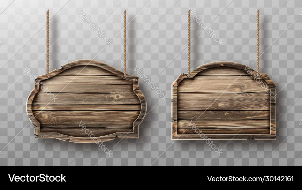 Rustic Wooden Signboards Royalty Free Vector Image