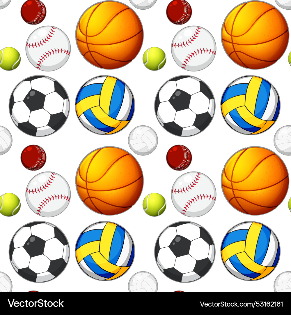 Seamless ball pattern concept Royalty Free Vector Image