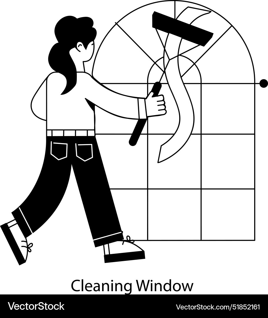 Webhere is a line mini of cleaning wi Royalty Free Vector