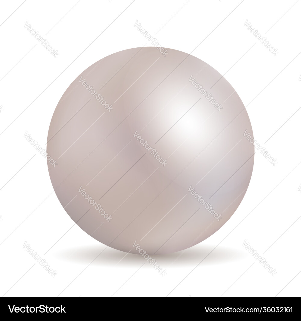 White pearl silver sphere shiny jewel Royalty Free Vector