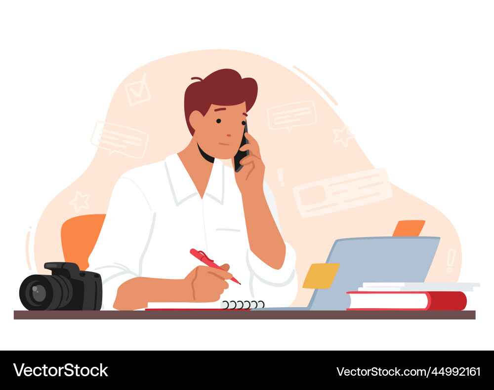 Writer editor blogger or journalist creative Vector Image