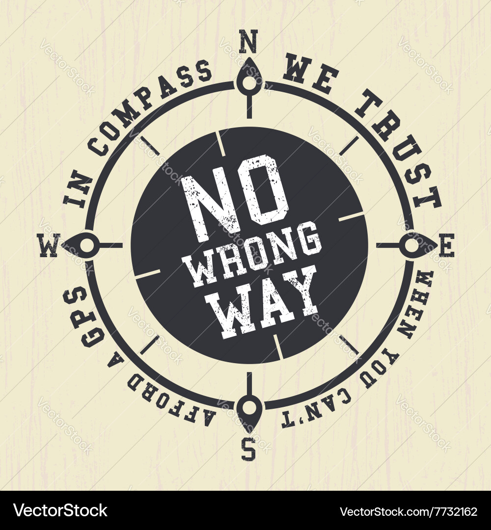 Compass vintage print Royalty Free Vector Image