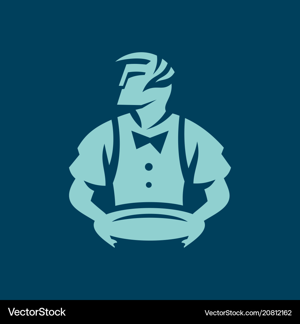 Cute waiter sign Royalty Free Vector Image - VectorStock
