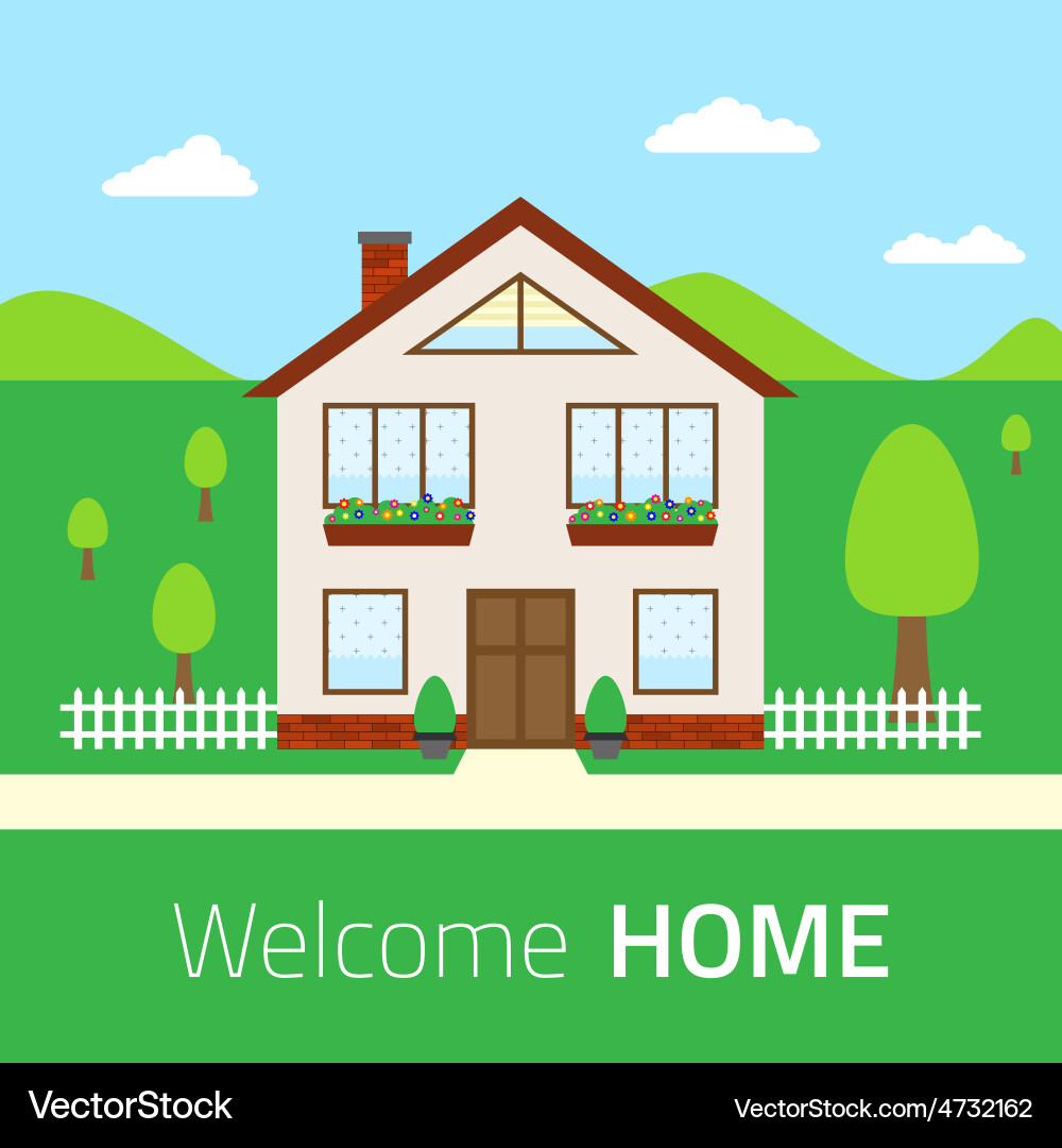 Flat welcome home Royalty Free Vector Image - VectorStock