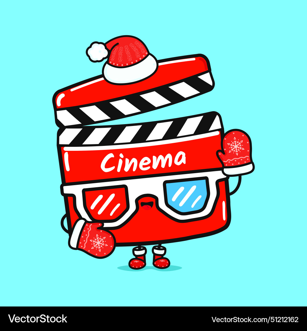 Funny smiling happy movie clapper christmas Vector Image