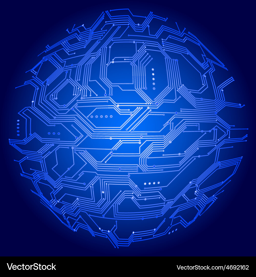 Globe circuit board Royalty Free Vector Image - VectorStock