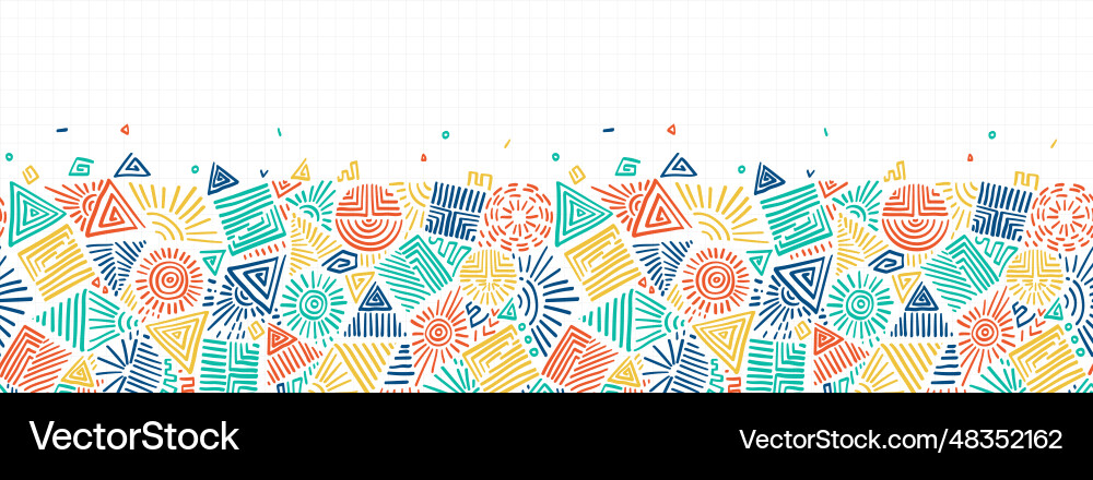 Hand drawn abstract seamless pattern ethnic Vector Image