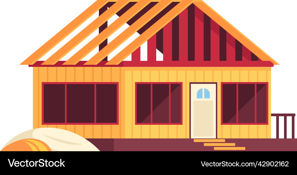 House building frame composition Royalty Free Vector Image