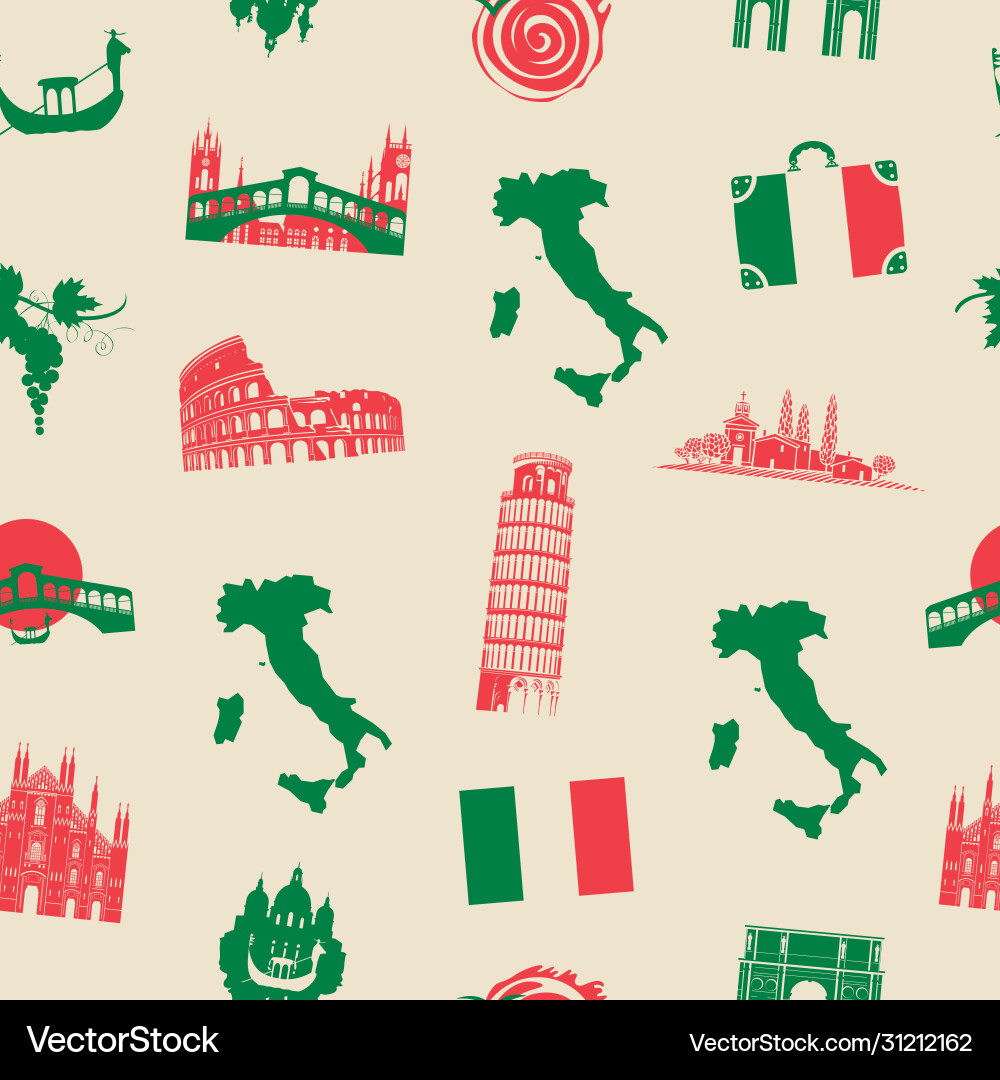 Italy Seamless Pattern Royalty Free Vector Image