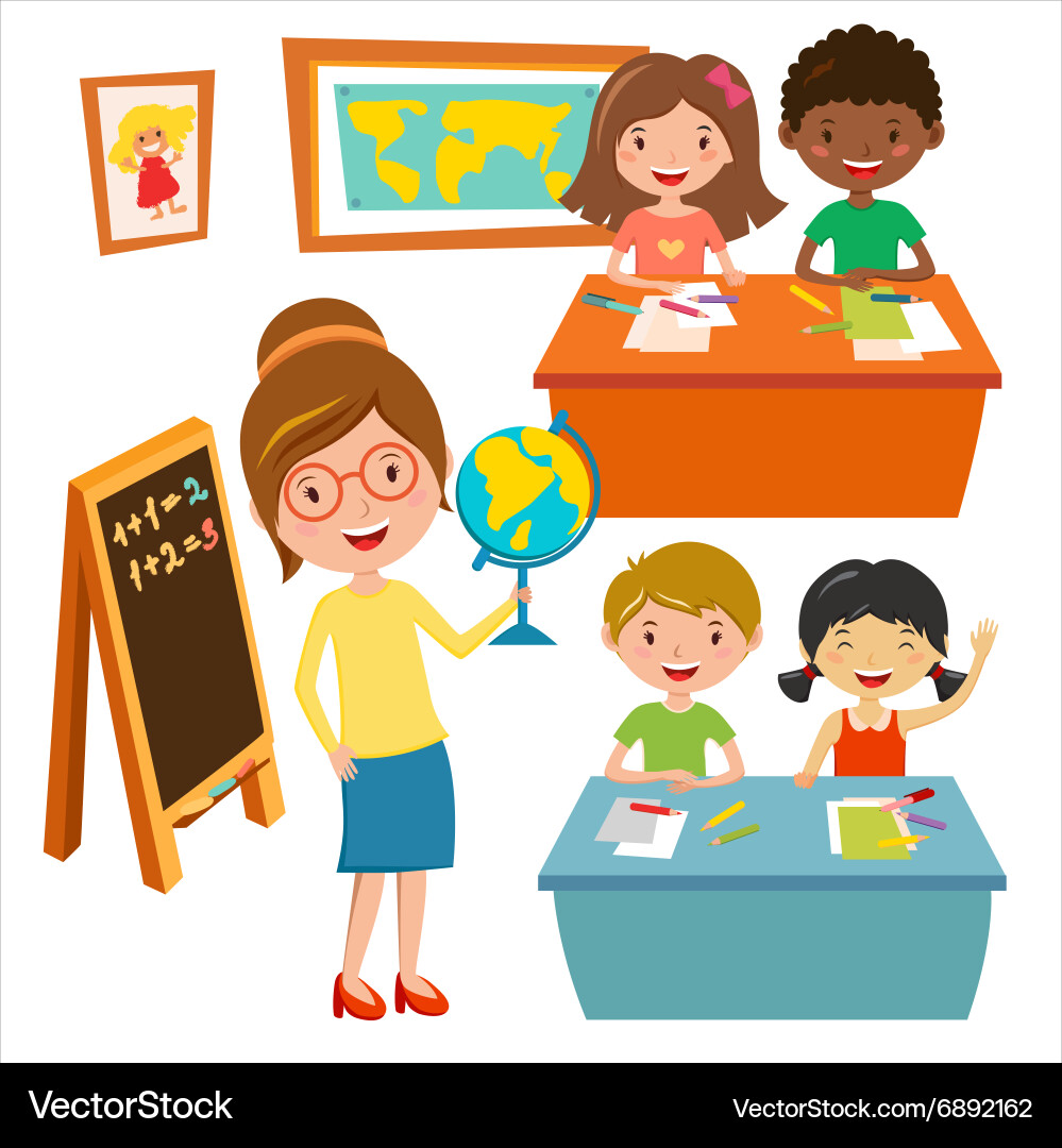 Kids school geography lessons Royalty Free Vector Image