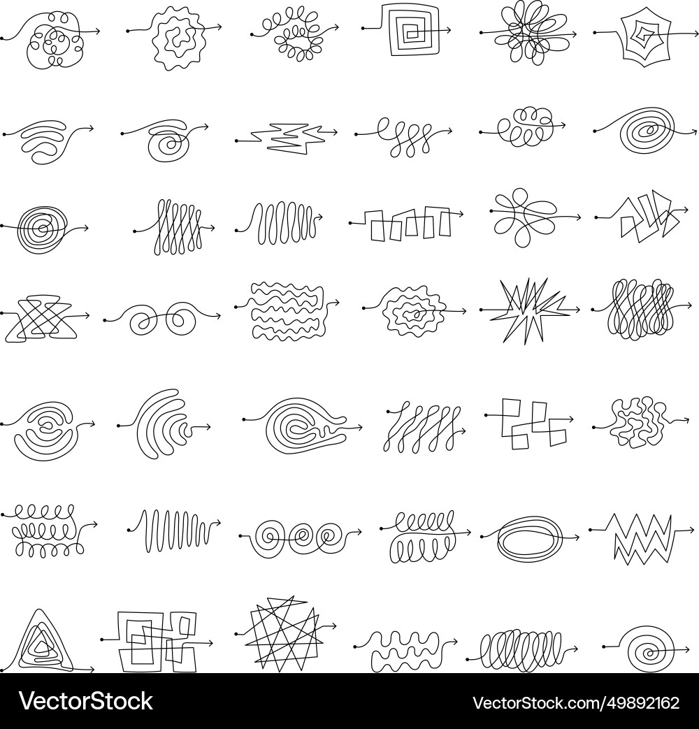 Knot messy lines curved writing path recent Vector Image