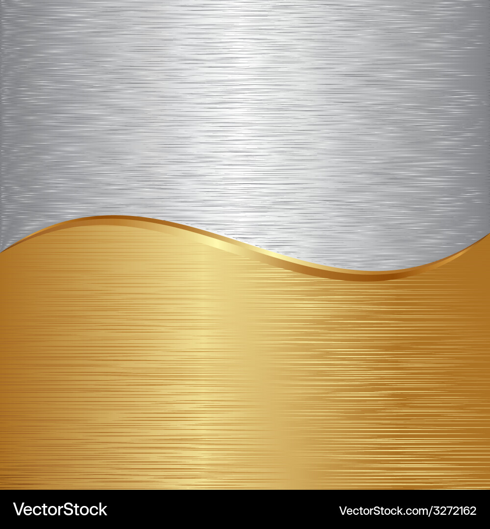 Metallic Gold and Silver Gradient Background Vector Image