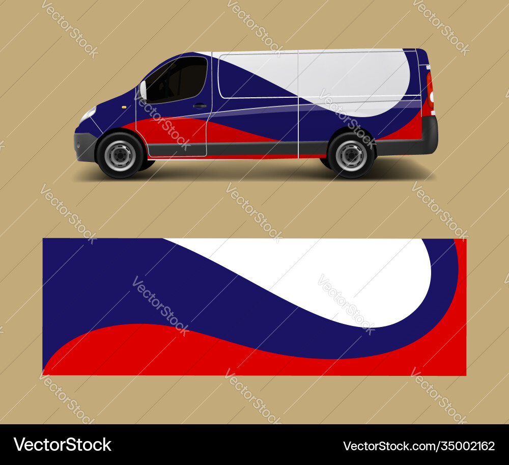 Modern Van Wrap Graphics Royalty Free Vector Image