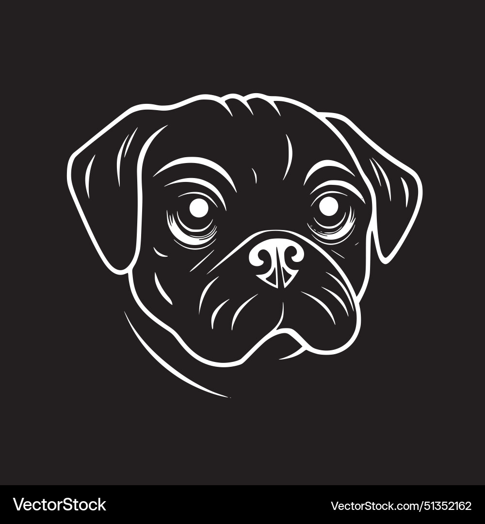 Pug - minimalist and simple silhouette Royalty Free Vector