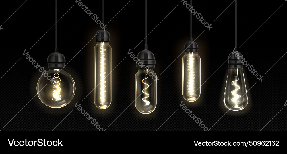 Retro light bulb lamp vintage edison filament Vector Image