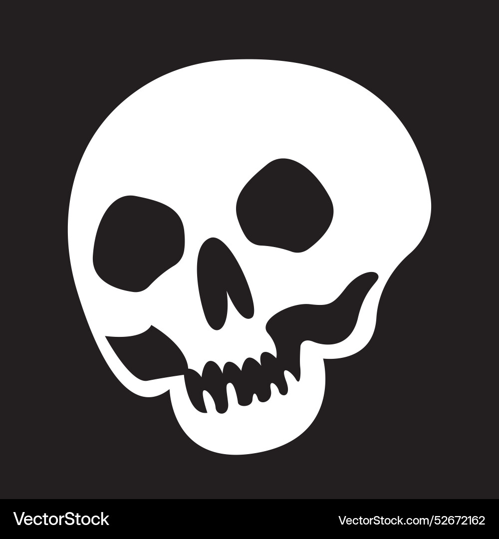 White human skull isolated Royalty Free Vector Image