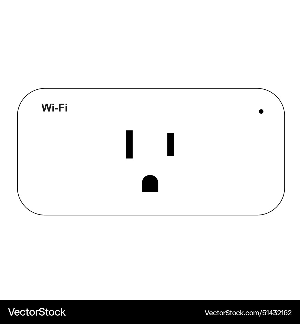 Wi-fi us smart one socket concept icon Royalty Free Vector