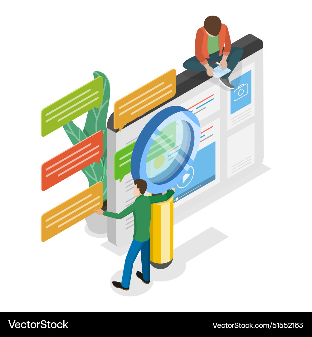 3d isometric flat of requirements Royalty Free Vector Image