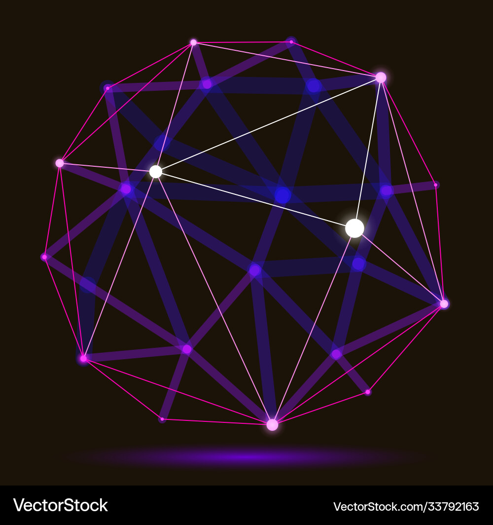 Abstract 3d mesh sphere dots connected Royalty Free Vector