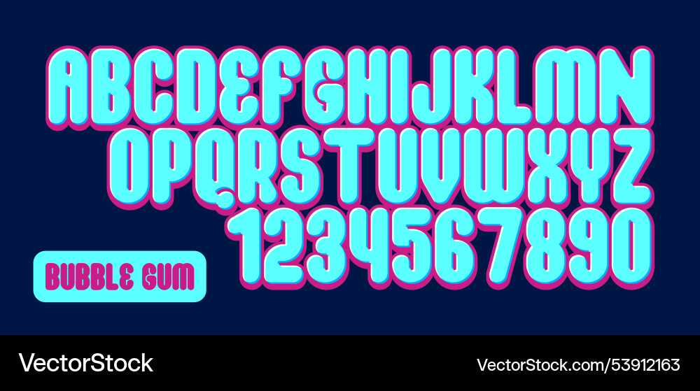 Bubble gum font Royalty Free Vector Image - VectorStock