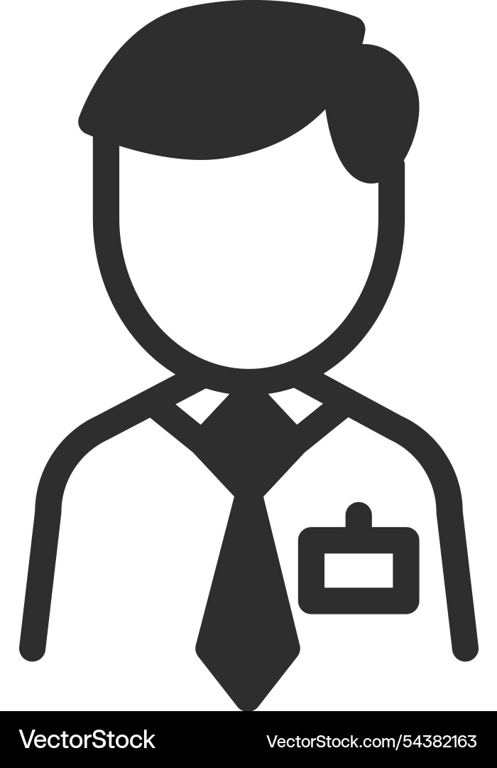 Businessman black icon office manager line avatar Vector Image