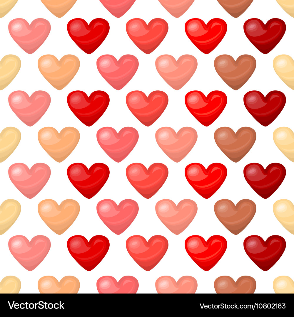 Cute shiny seamless heart pattern isolated Vector Image