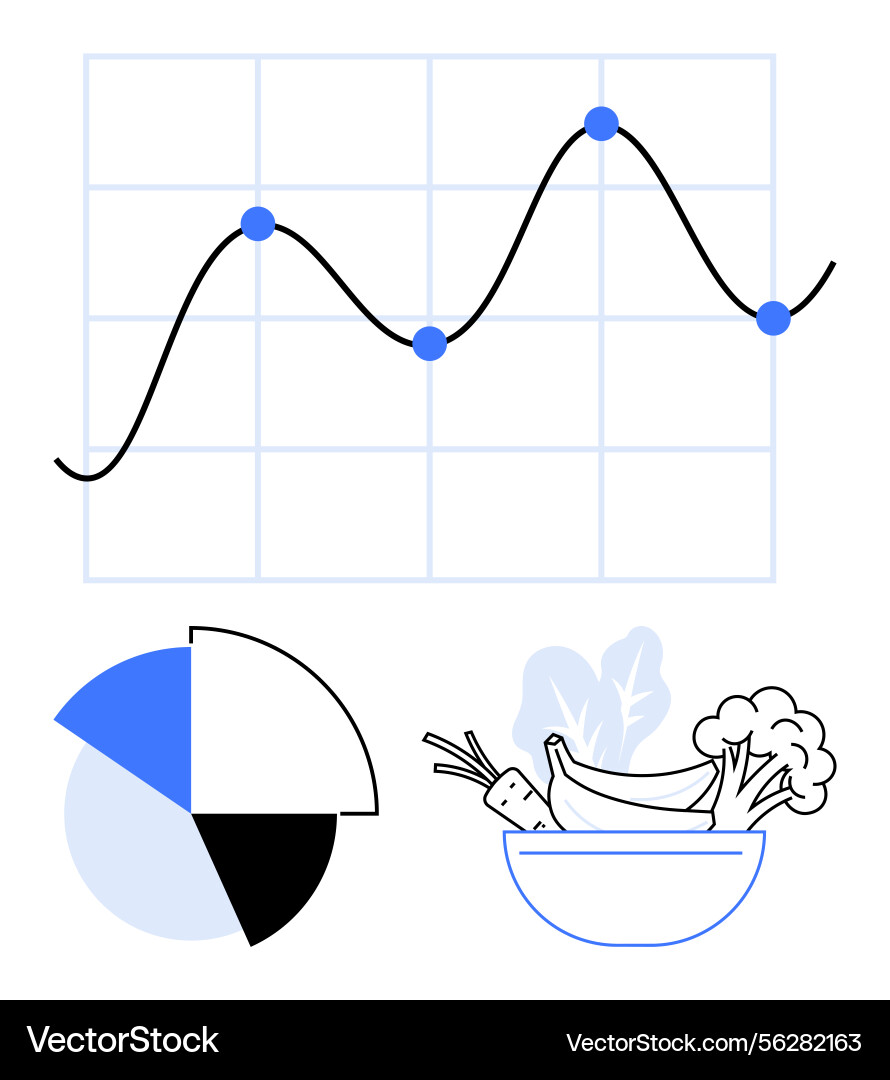 Data analytics and healthy eating concept Vector Image